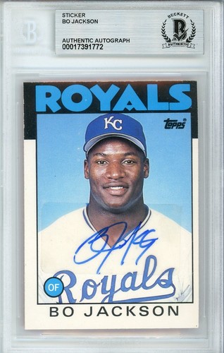 Bo Jackson Signed 1986 Topps Traded #50T Rookie Card RC BAS Authentic ...