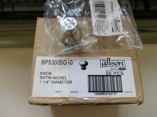 LOT OF 26 NEW Amerock Satin Nickel Knobs BP53005G10. 1-1/4" Cabinet ...