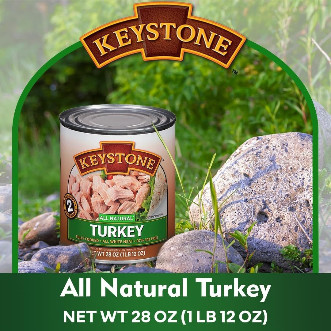 6 Cans - Keystone Meats All Natural Turkey Fully Cooked 28 oz No ...