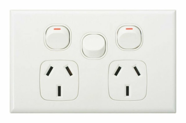 10x Slim Line Double Power Point GPO Extra Switch Slimline PowerPoint ...