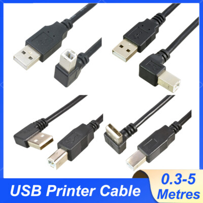 USB Printer Cable Lead Type A Right Angle Male to B Right Angle Male 0. ...