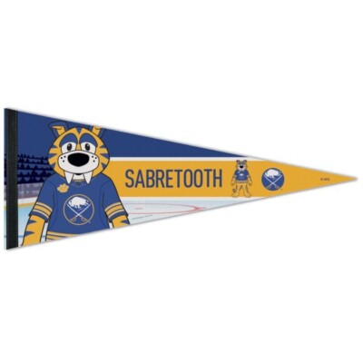 BUFFALO SABRES SABRETOOTH PREMIUM QUALITY PENNANT 12"X30" BANNER NHL ...