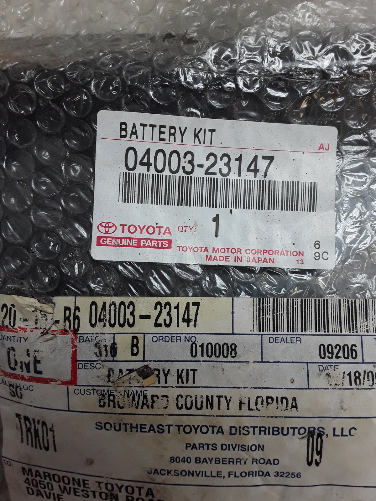 04003-23147 Toyota Battery Kit 0400323147 Genuine OEM Part for sale ...