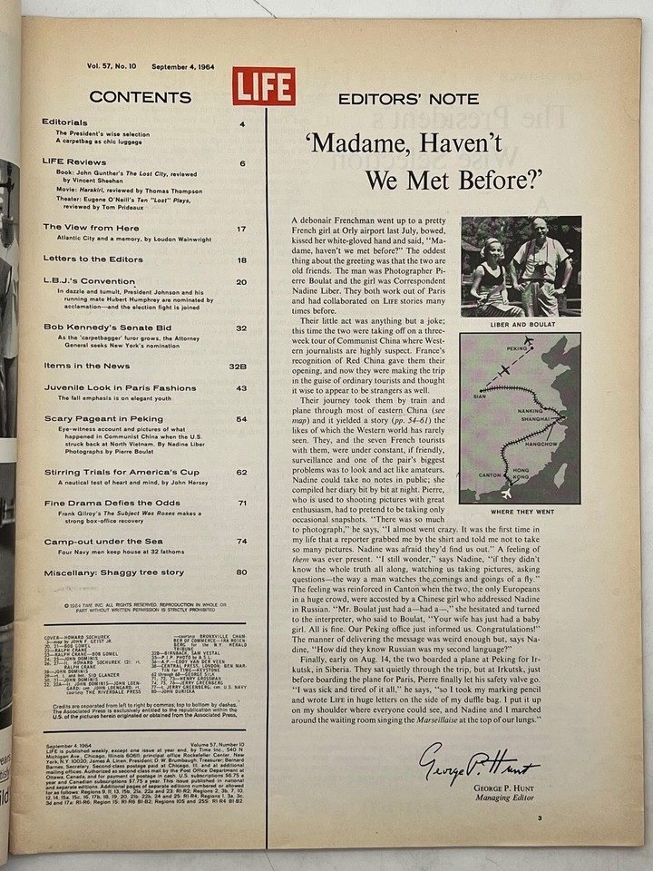 LIFE Magazine SEP 4, 1964 LBJ Lyndon Johnson Democratic Convention; Bob ...