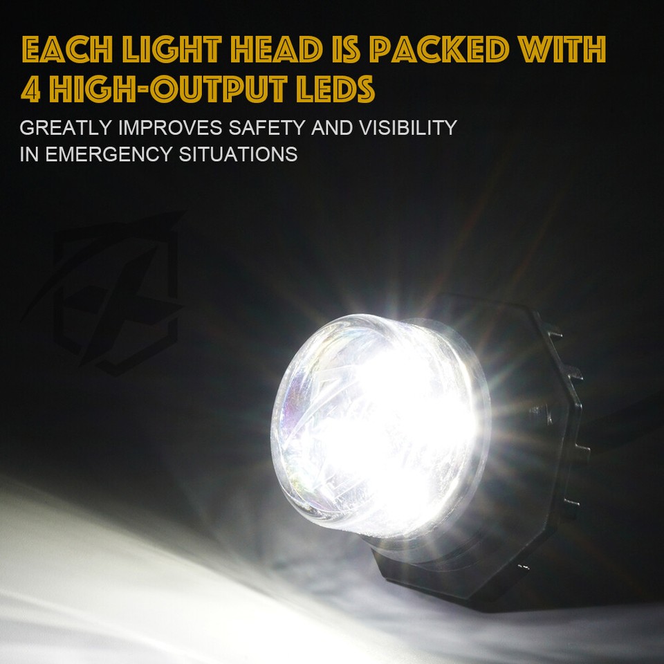 Xprite 8pcs Hideaway LED Strobe Light Kit Emergency Hazard Warning ...