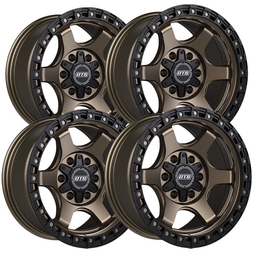 (Set of 4) Dropstar 604BZB 17x9 5x5"/5x5.5" -12mm Bronze/Black Wheels ...