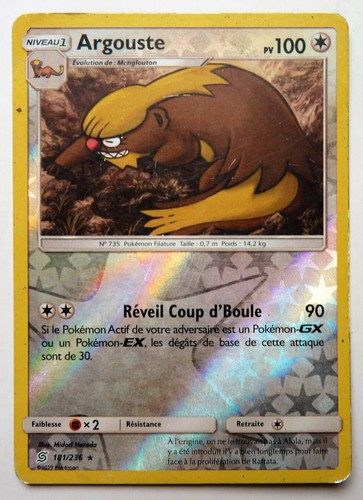 Carte Pokémon Argouste 181/236 REVERSE HOLO TBE FRANCE 2019 Harmonie ...