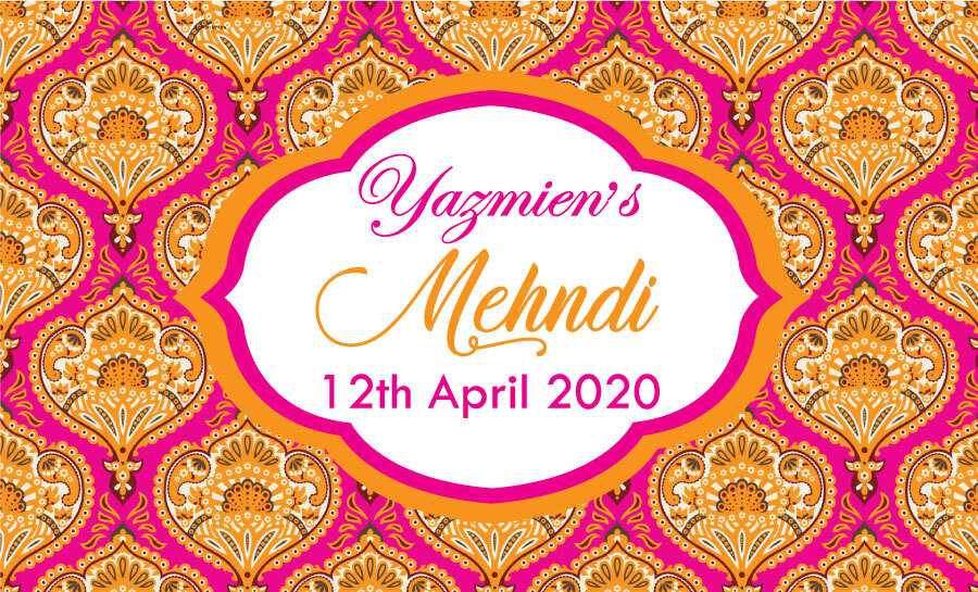 21 Glossy Personalised Wedding MEHNDI DHOLKI Henna Rectangular Stickers ...