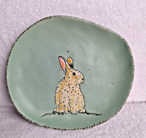 Spectrum Designz Speckled Aqua Easter Bunny 8 1/2 Salad Plate | eBay