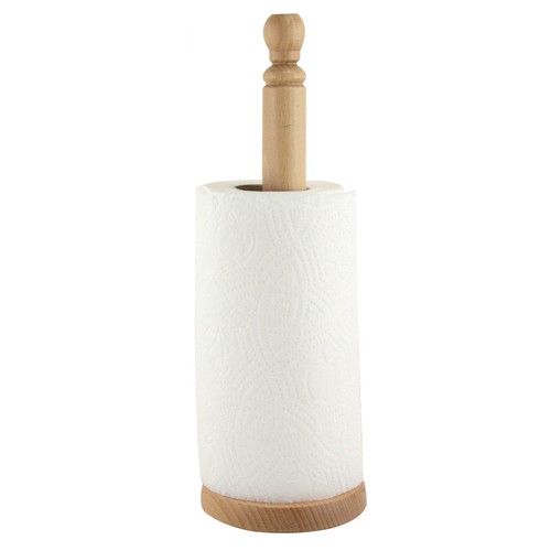 Kitchen Roll Holder 35cm Wooden Paper Towel Tissue Holder Pole Rack ...