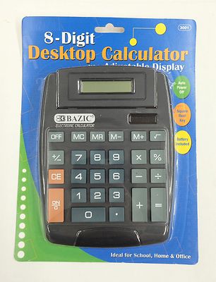 Large Jumbo Calculator Big Button 8-Digit Desktop Math Display Solar ...