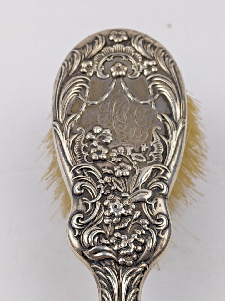 Sterling Silver Antique Hair Brush 1890 Whiting Dresden Pattern 7.5 ...