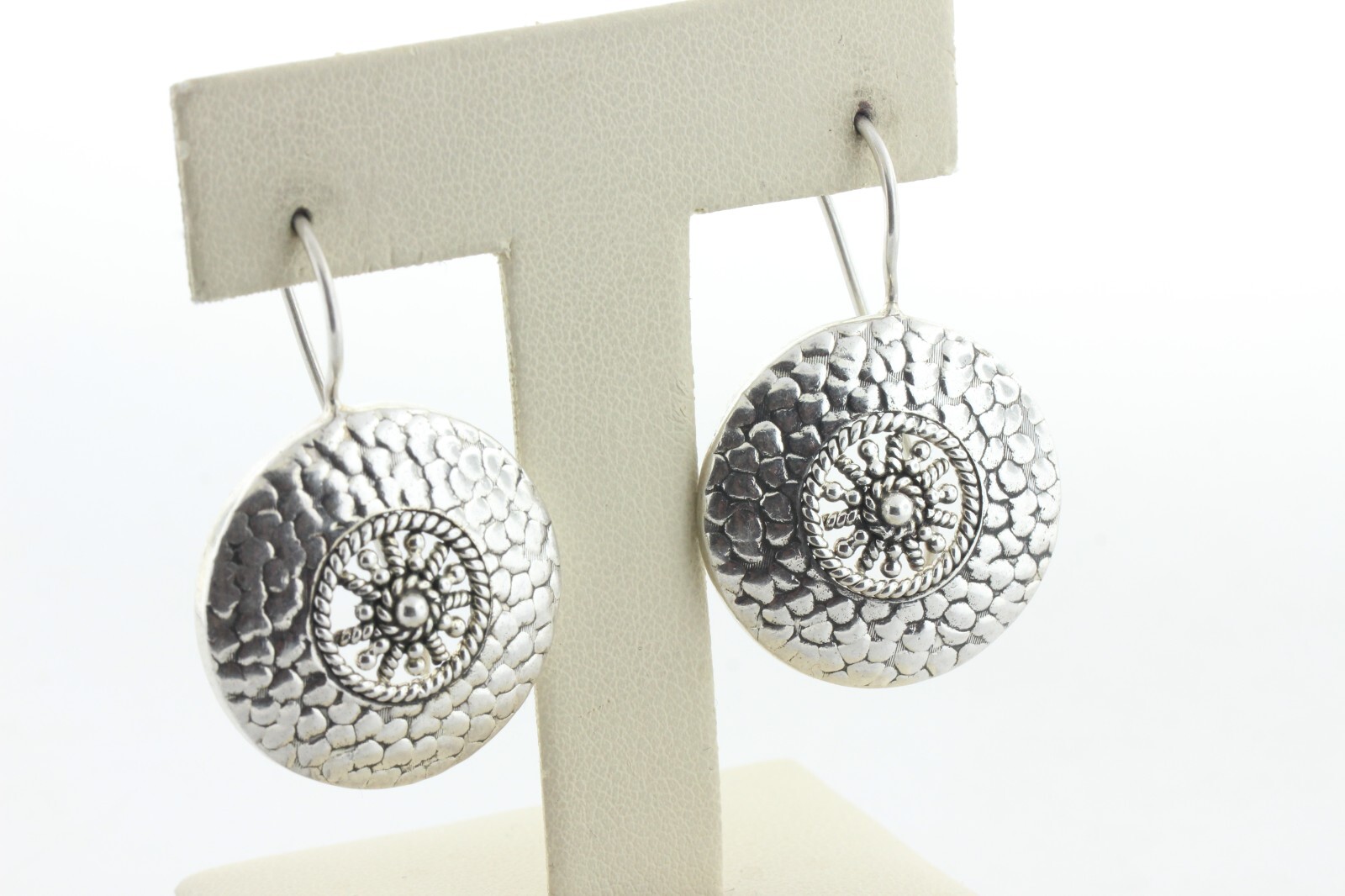Doug Paulus DP India 925 Sterling Silver Textured Rope Wheel Disc Hook ...