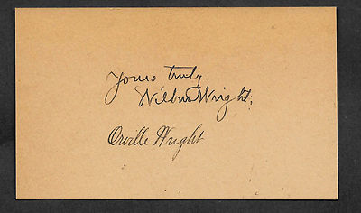 Wright Brothers Autograph Reprint On Genuine Original Period 1900s 3X5 ...