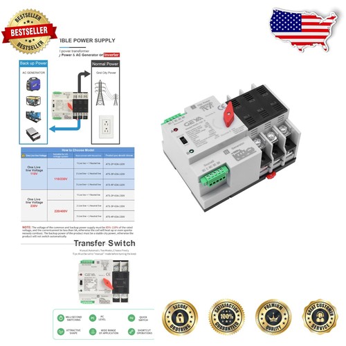 Advanced Mini ATS 3-Pole Automatic Transfer Switch - Reliable 100A ...