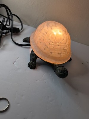 Turtle Lamp/Night Light with Amber Glass Shell - Plugin | eBay