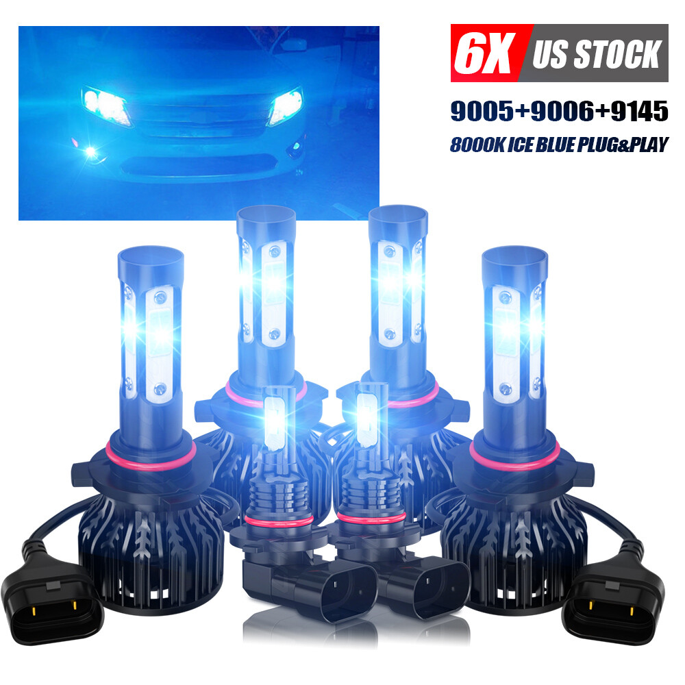 For LEXUS LS400 1998-2000 COMBO 9005 9006 LED HEADLIGHT + 9006 fog ...