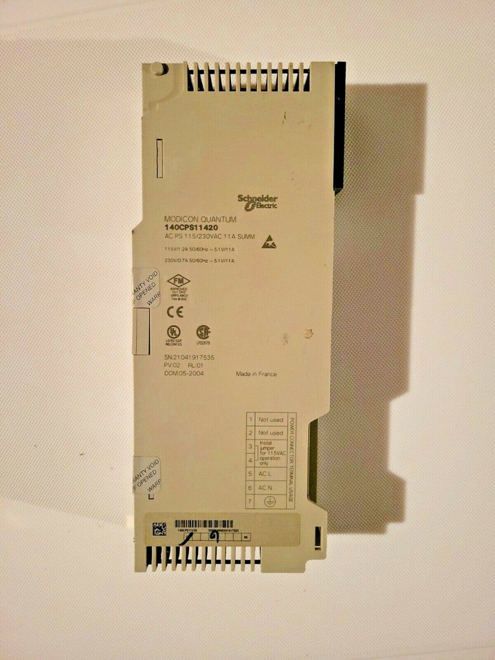 Schneider Electric 140CPS11420 Modicon Quantum AC Power Supply Module ...