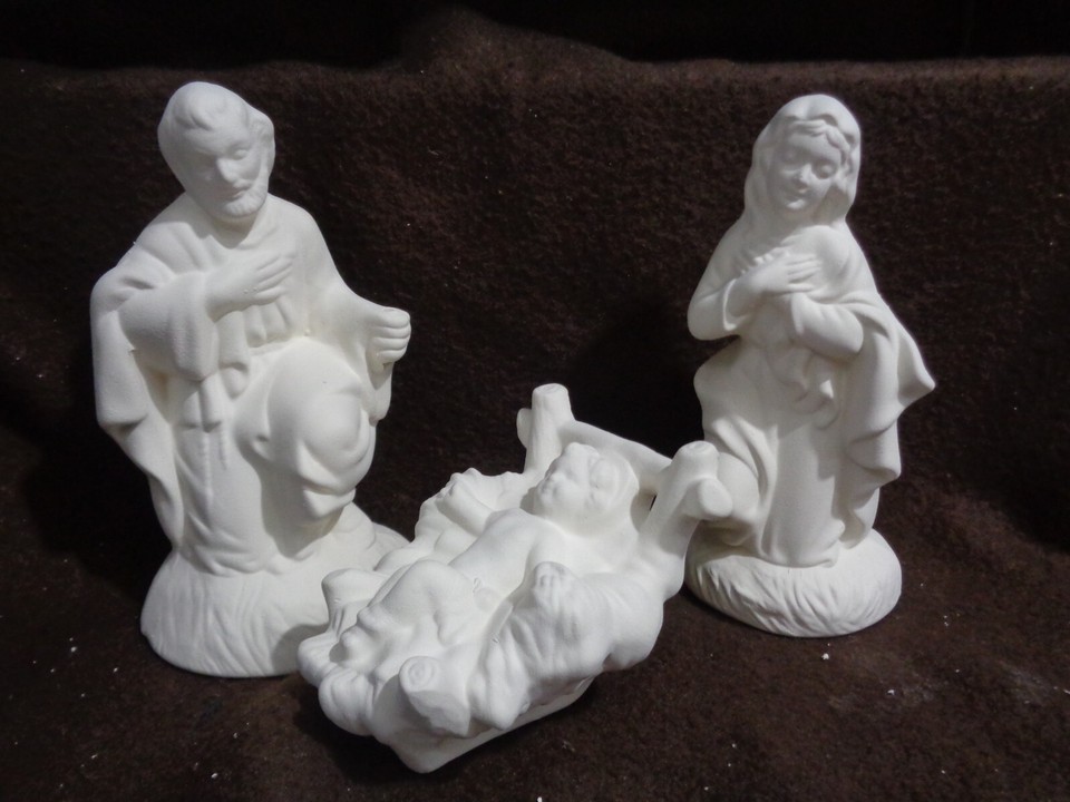 E237 - Ceramic Bisque 21 Piece Atlantic Nativity Set (With 2 Rods) -U ...