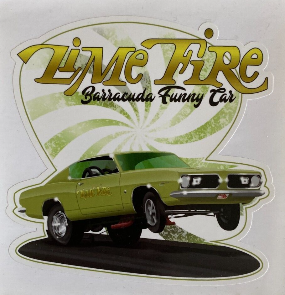 NHRA AHRA LIME FIRE BARRACUDA CLAIRE SANDERS SIGNED VTG DRAG RACING ...