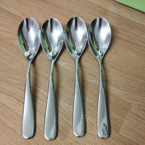 4 Alessi Nuovo Milano Table Larger Dessert Spoons Set stainless steel ...
