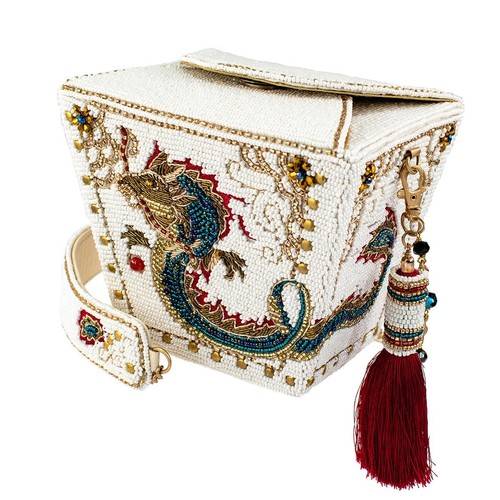 Noble Dragon Beaded Top Handle Handbag – Oriental Bridal Purse with ...