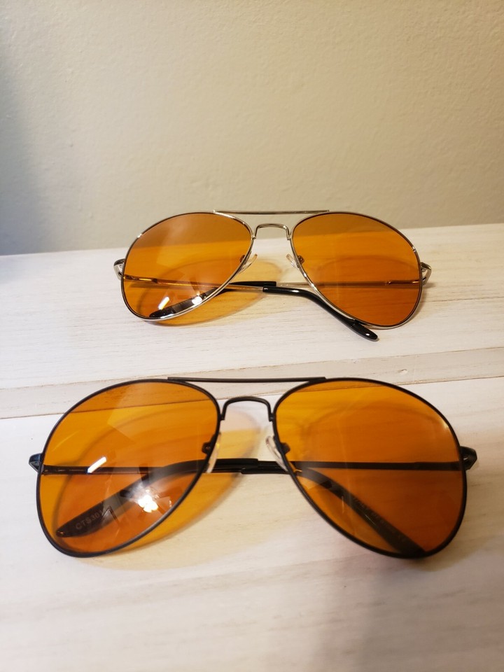 unisex high definition brownish&yellow lenses aviator sunglasses | eBay