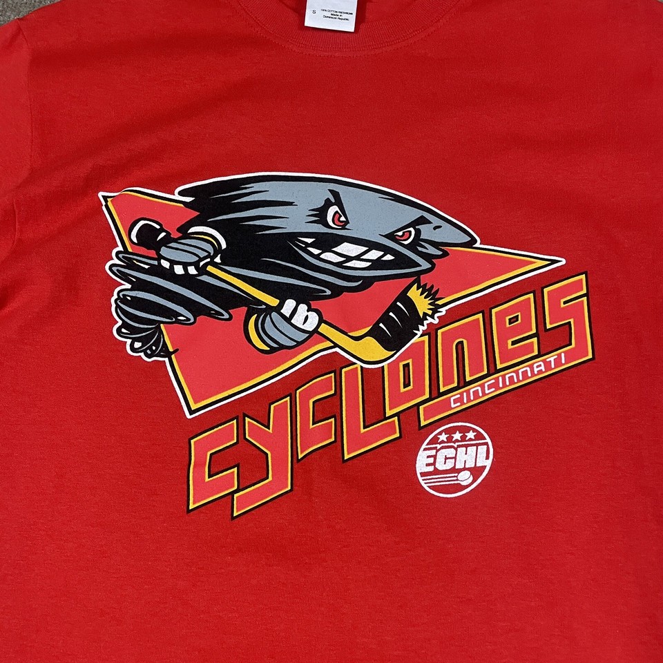 VTG Cincinnati Cyclones Twister Logo T-Shirt Red Adult Small IHL Hockey ...