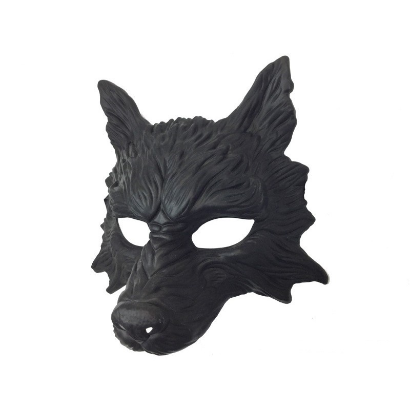 ADULT MASQUERADE WOLF HALF MASK WEREWOLF DEVIL DEMON COSTUME BURNING ...