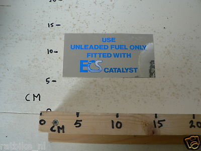 STICKER,DECAL ECS CATALYST USE UNLEADED FUEL ONLY | eBay
