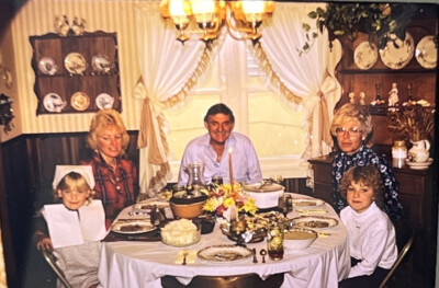 Vintage Photo Slide 1984 Girls Family Posed Thanksgiving Meal | eBay