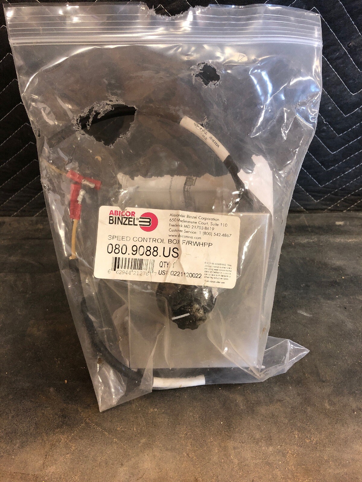 Abicor Binzel Speed Control Box F/RWHPP 080.9088.US New Item Is Perfect ...