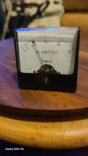 SIMPSON 1257 0-25 AC AMP METER cracked lens as is | eBay