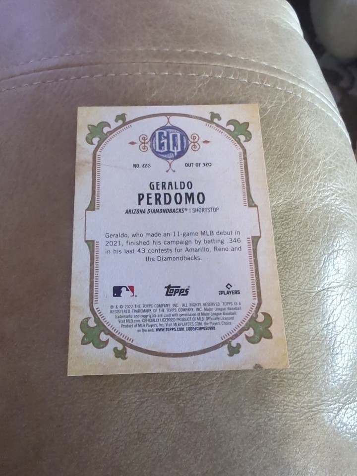 2022 Topps Gypsy Queen Geraldo Perdomo Arizona Diamondbacks #226 | eBay