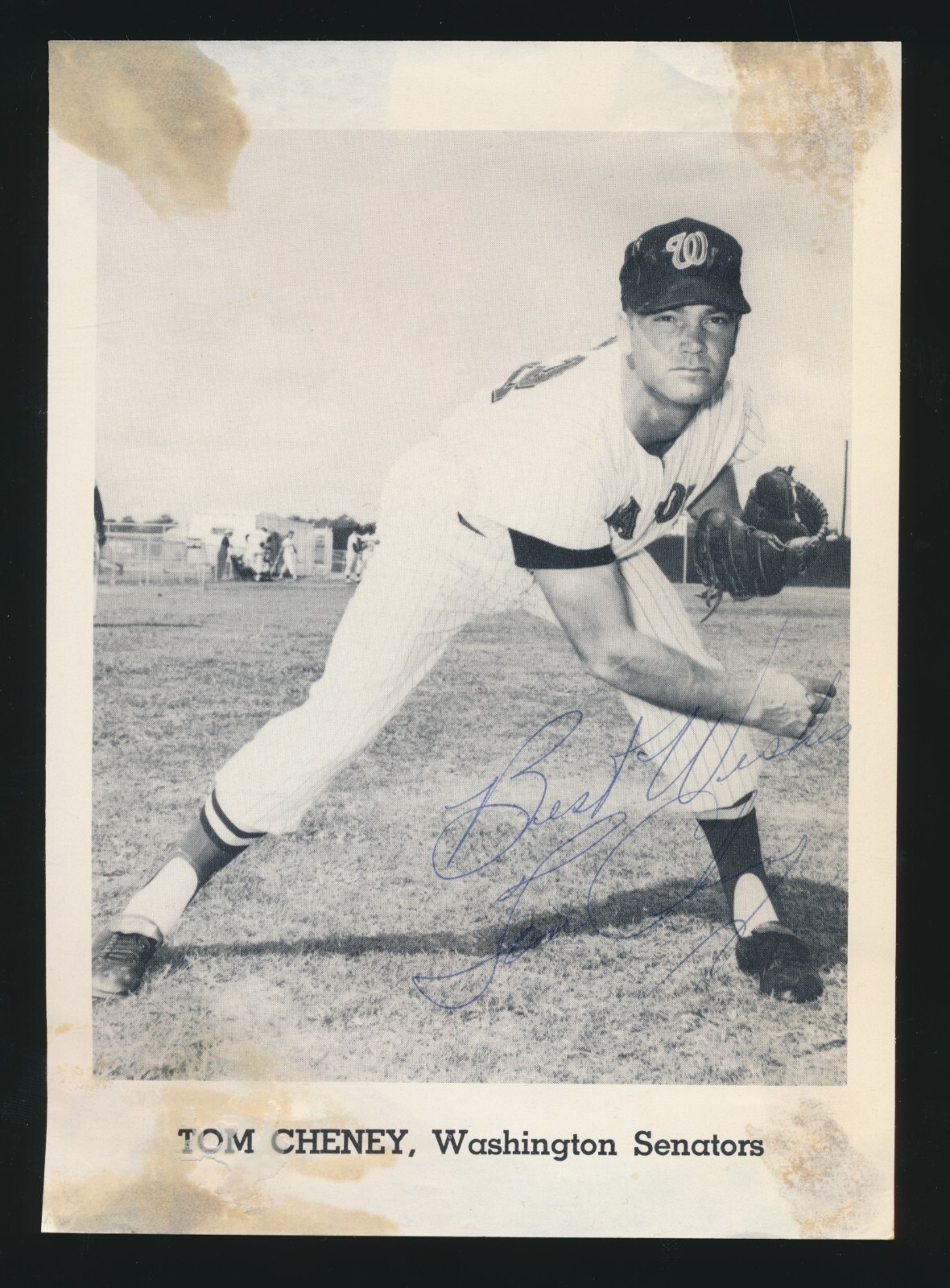 1964 Jay Publishing 5x7 Photo -TOM CHENEY (Senators) *Autograph* d.2001 ...