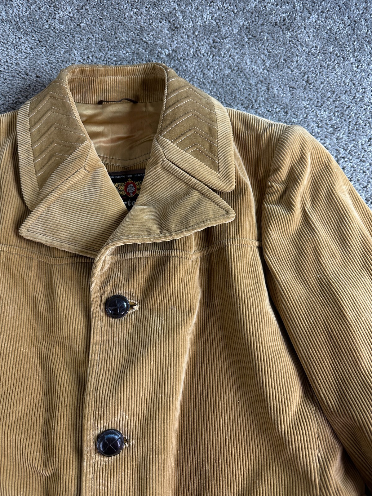 VINTAGE 70s Cortefiel Corduroy Jacket Mens 40 Large Brown Western ...