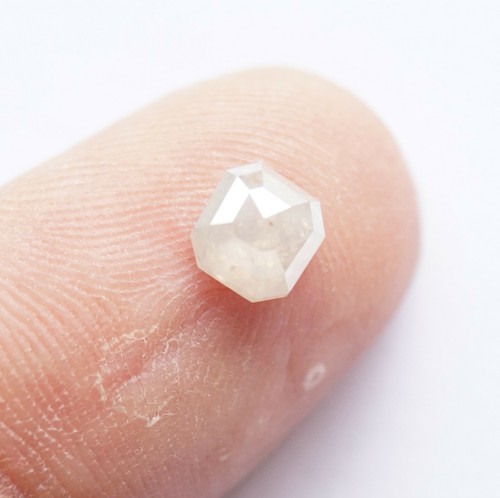 Natural Loose Diamond Rose Cut Asscher White Color I3 Clarity 5.17MM 0 ...