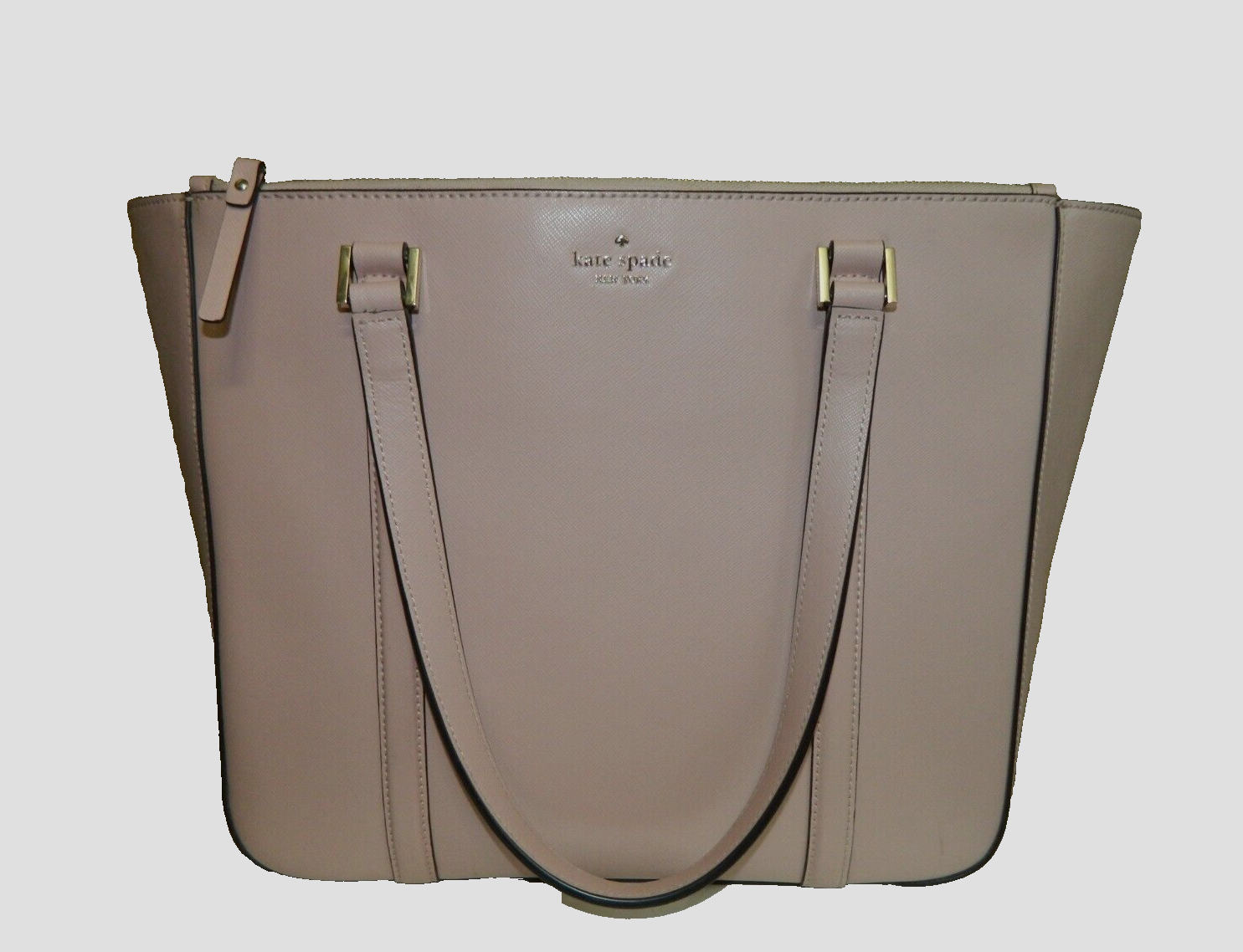 Pre-Owned Kate Spade Light Pink/Mauve/Rose Large Purse with Zipper ...