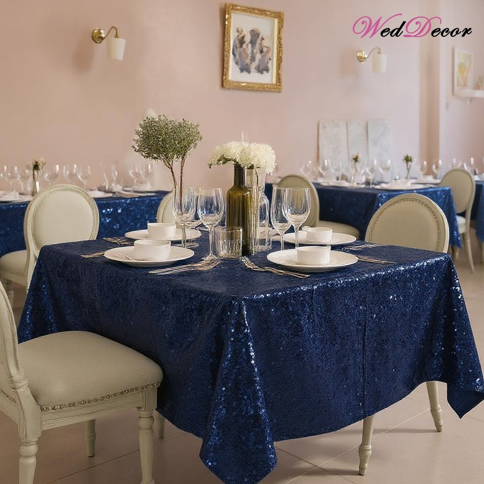 Tablecloths Sparkly Glitter Wedding Party Banquet Large Sequin Table ...
