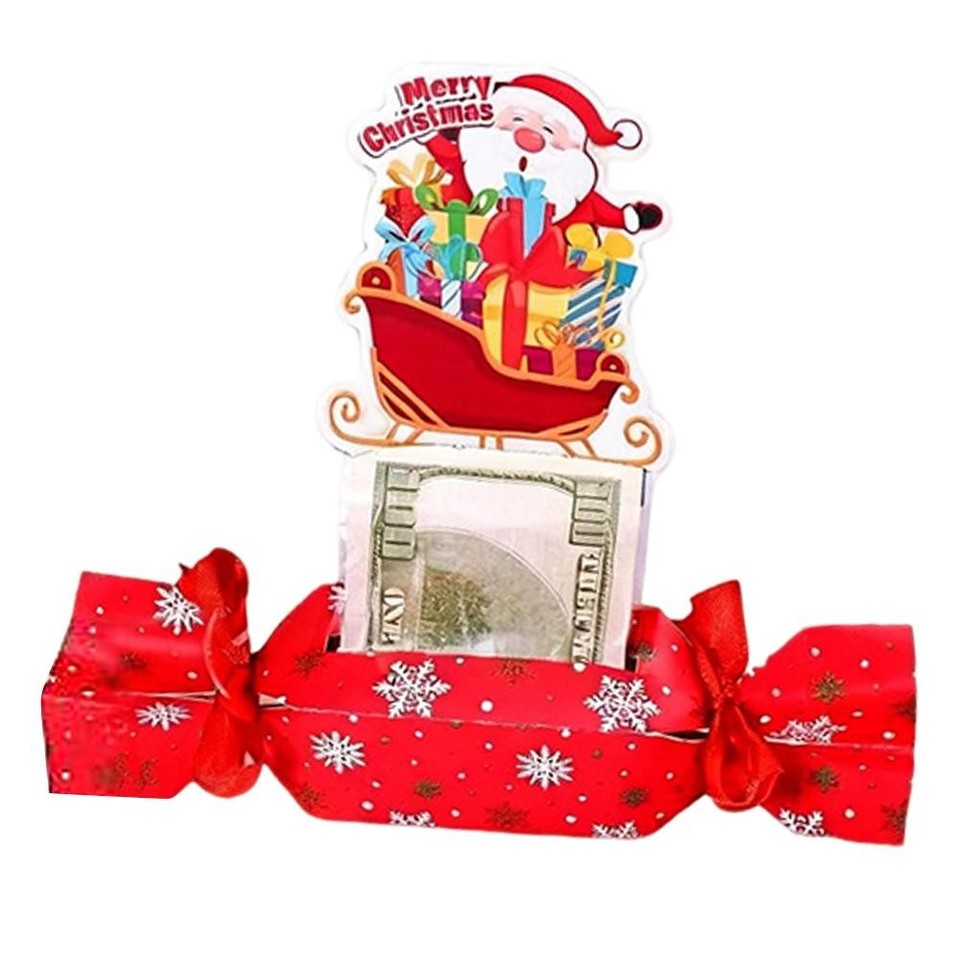 Christmas Surprise Money Pull Pouch Christmas Money Box for Cash Gif t ...