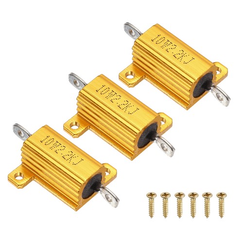 2.2K Ohm 10W 5%Load Resistor Kit, Aluminum Resistors with Screws Gold ...