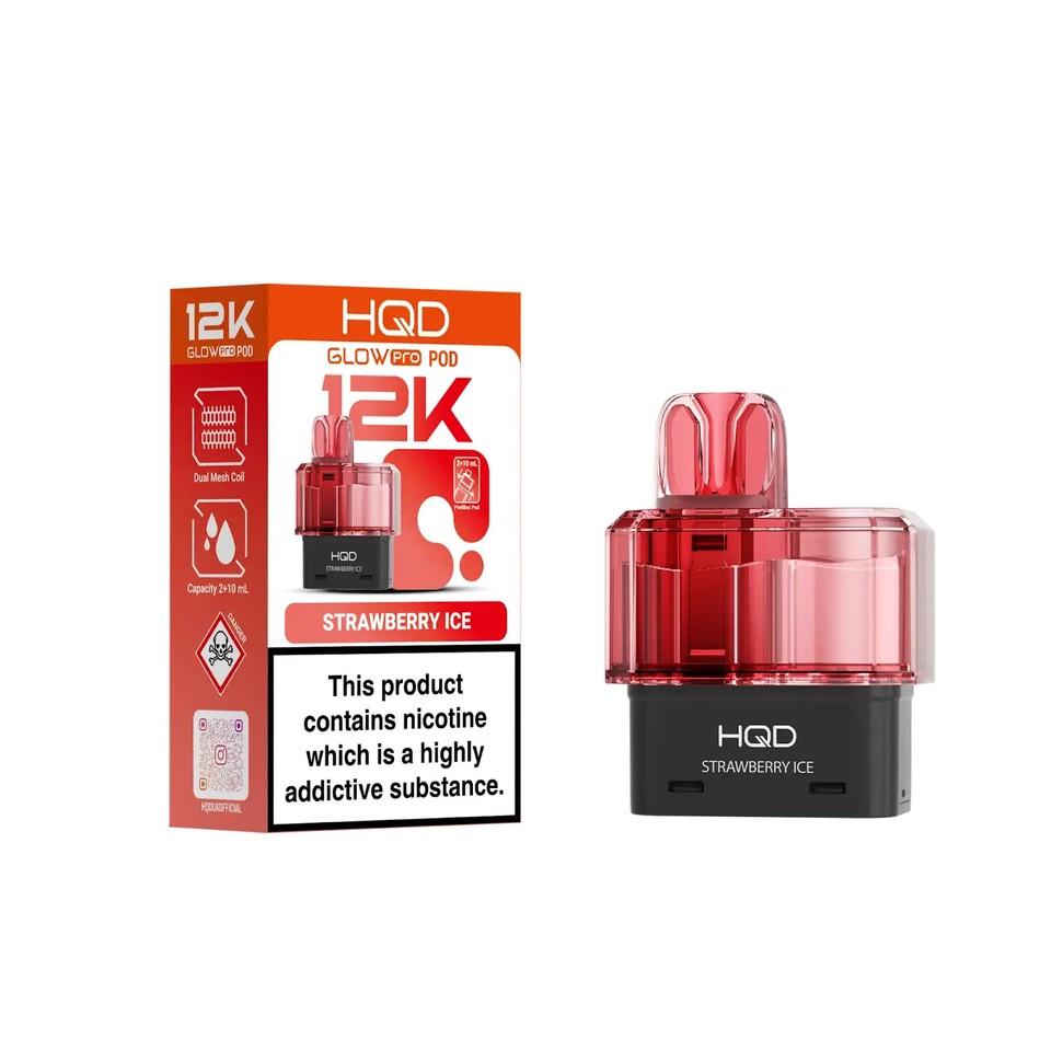 HQD Glow Pro 12K Prefilled Pods | 20mg Replacement PODS ONLY for HQD ...