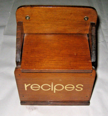 Wall Hanging Recipe Card Box Wood Brown Flip Lid Sz 3.5/6/7" | eBay