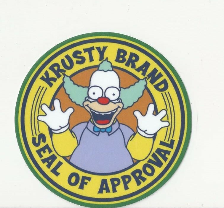 Krusty The Clown Logo Simpsons Krusty Seal Of Approval NEW Pro Size