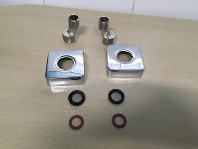 Exposed Shower Cranked Connection Fittings with square chrome collar ...