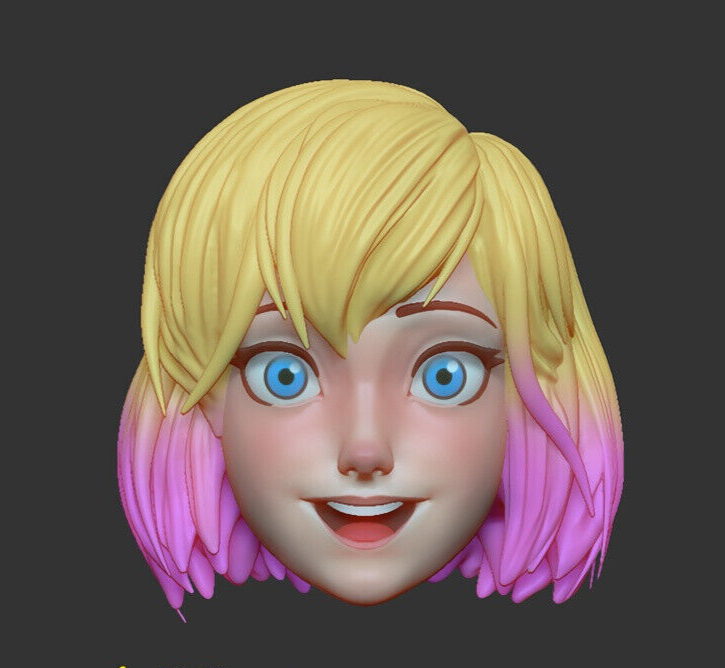 Gwenpool Gwen Poole Ver C 1:6 scale custom unpainted Head 12" Action ...