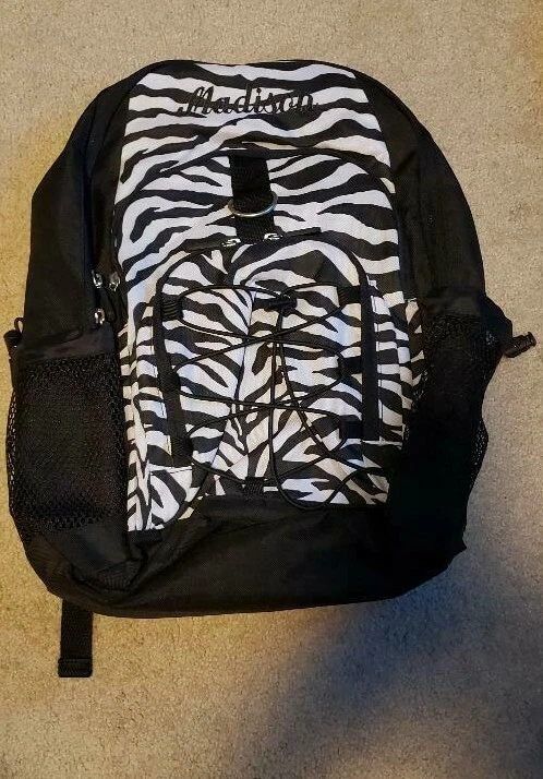 Personalized Zebra Striped Backpacks