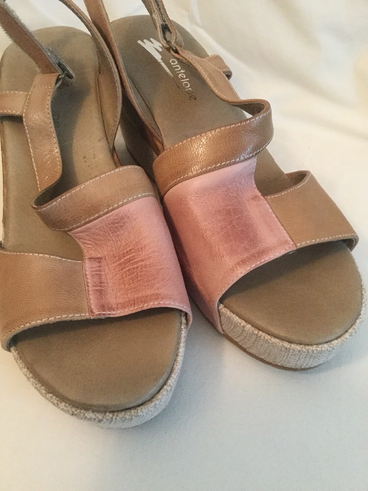 Antelope Tan Pink Platform Wedge Slingback Sandals Wo… - Gem