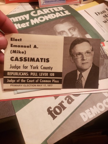 HISTORICAL Political Campaign CARD EMANUEL A MIKE CASSIMATIS REPUBLICAN ...