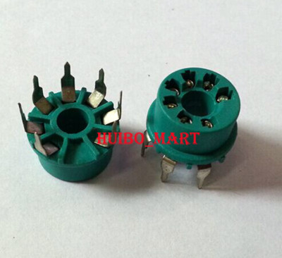 10pcs New PCB Mount 7pin B7G Plastic Green tube socket for EF95 6X4 6Z4 ...